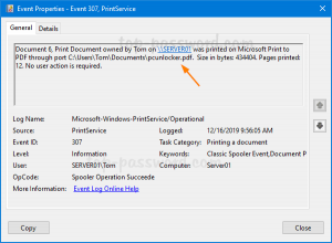 How to Enable Print Logging in Windows 10 and Windows Server 2012 | Password Recovery