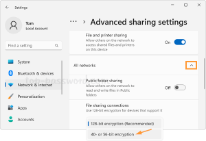 3 Methods to Change File Sharing Encryption Level in Windows 11 | Password Recovery